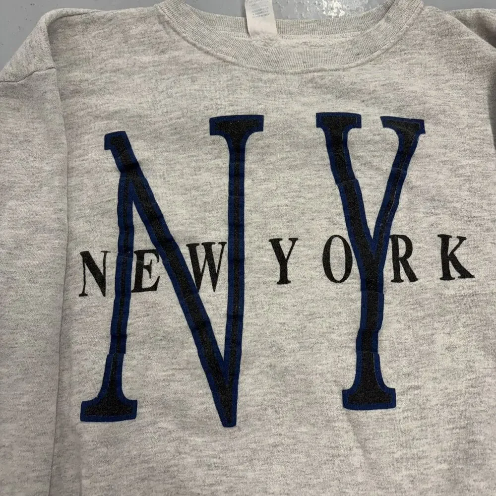 Vintage | Shirts | Vintage 7s New York Grey Boxy Raglan Sweatshirt ...